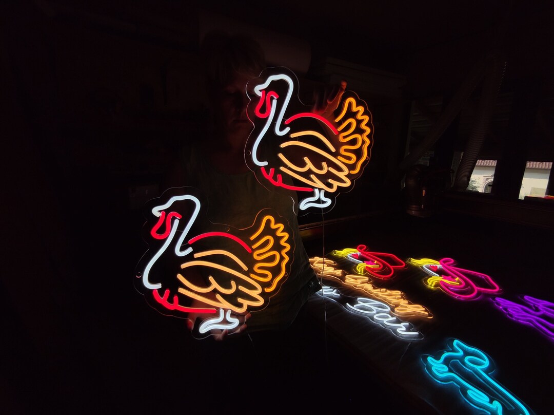 Turkey Neon Sign, Thanksgiving Day Led Light Sign, Turkey Neon Light ...