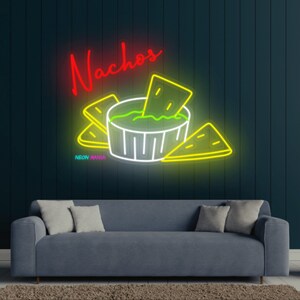 Nachos Neon Sign Cheese Sauce Neon Light Mexican Nachos - Etsy