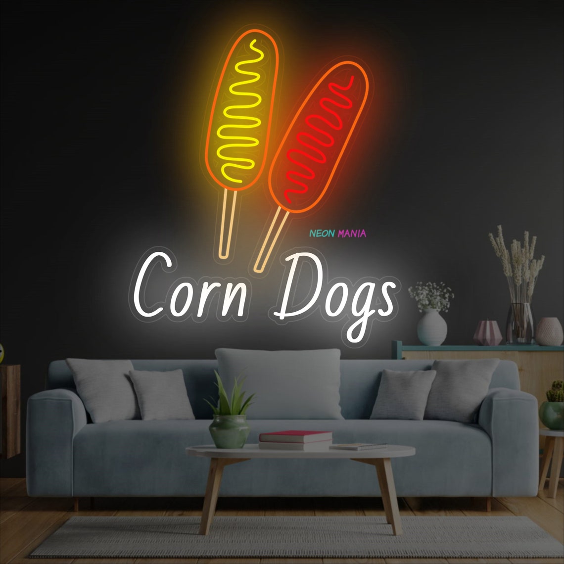 Corn Dogs Neon Sign Fast Food Led Light Food Neon Light for - Etsy