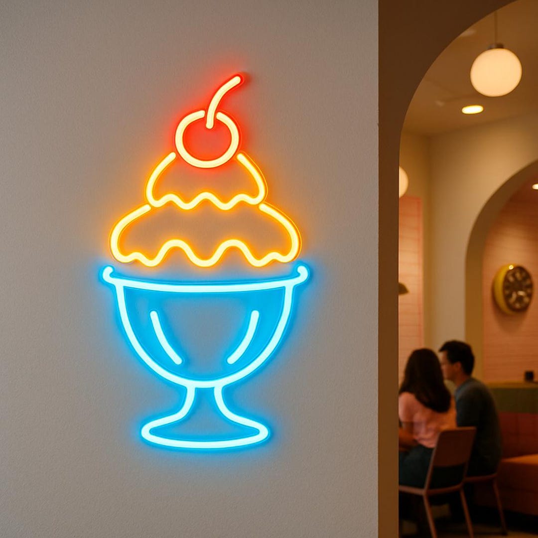 Sundae Neon Sign. Cafe Light. Dessert Led Sign. Cafes and Coffee Shops ...
