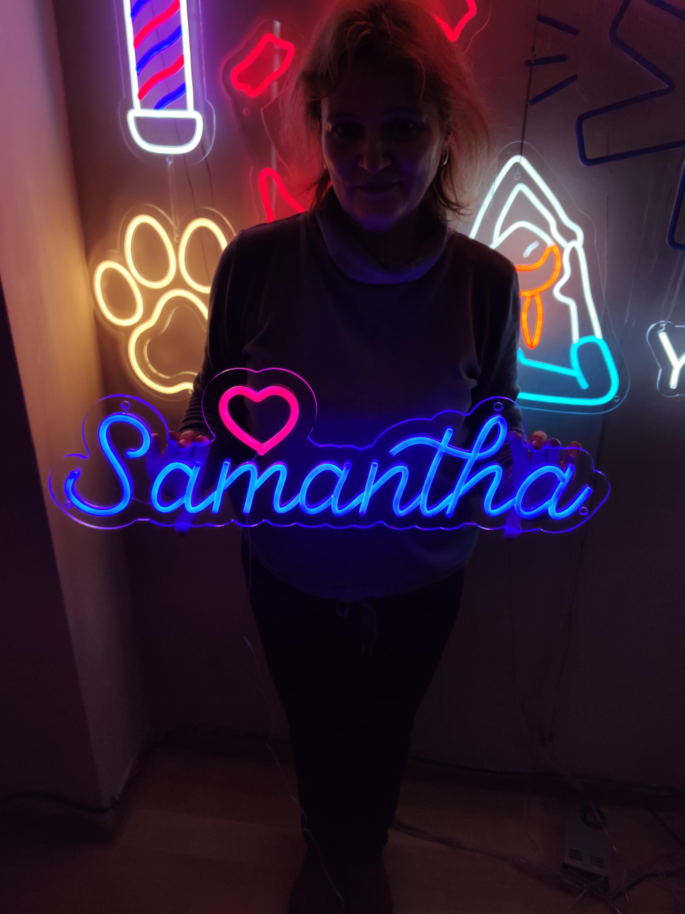 Samantha Name Neon Sign, Samantha Led Neon Sign, Custom Name Neon Sign ...