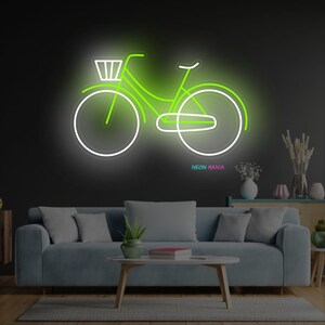 Bike Neon Sign Bicycle Led Neon Bicycle With a Basket in - Etsy
