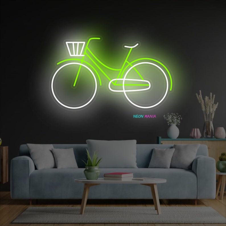Bike Neon Sign Bicycle Led Neon Bicycle With a Basket in - Etsy