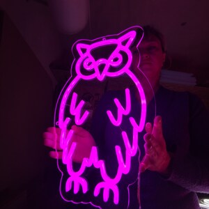 Owl Neon Sign, Animal Neon Light, Owl Led Light Home Decor, Custom ...