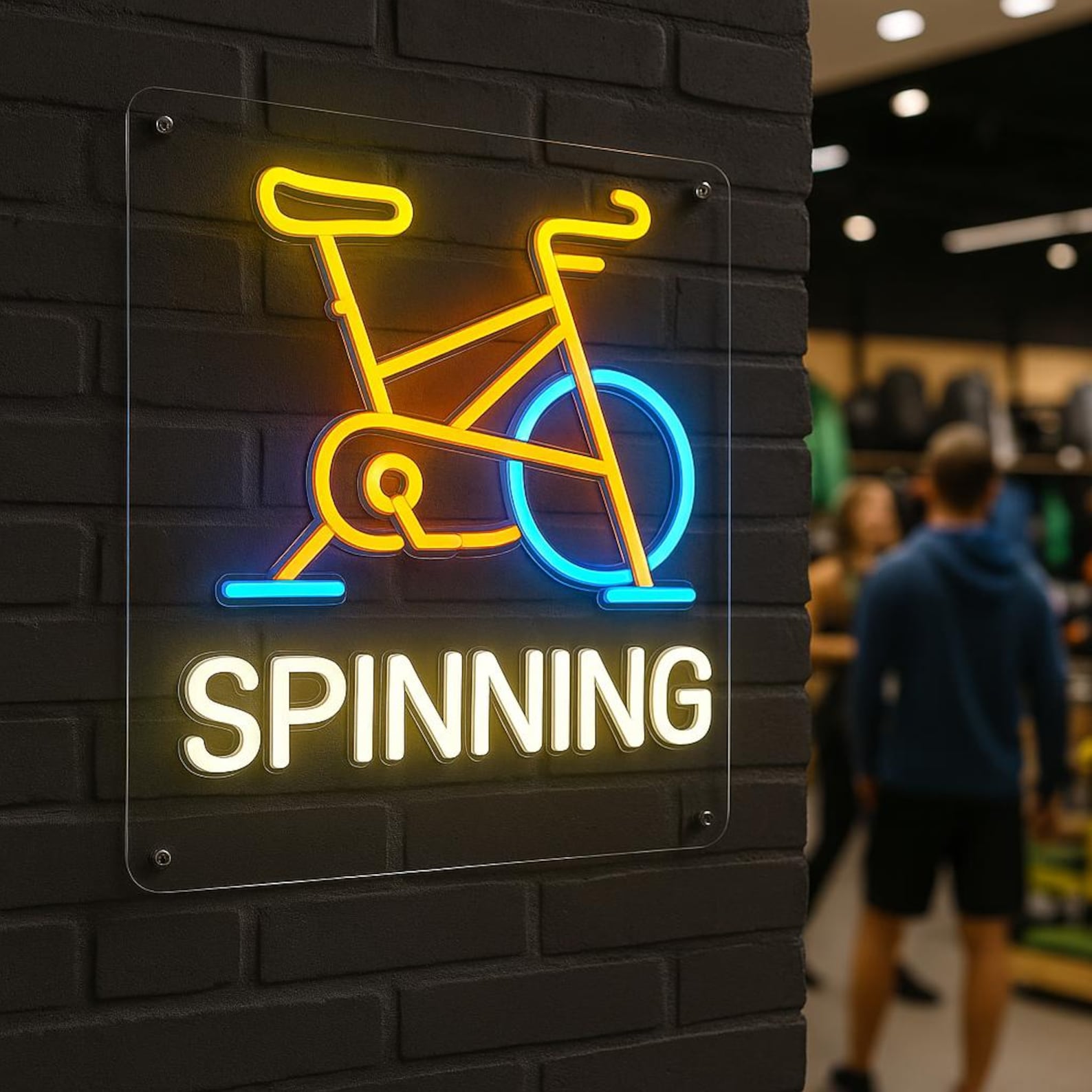Spinning Neon Sign. Spinbike LED Decor. Cardio Workout Neon Decor ...