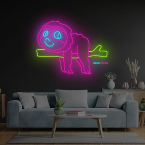 Sloth Neon Sign, Elusive Neon Light, Custom Kids Room Decor, Lazy Sloth ...