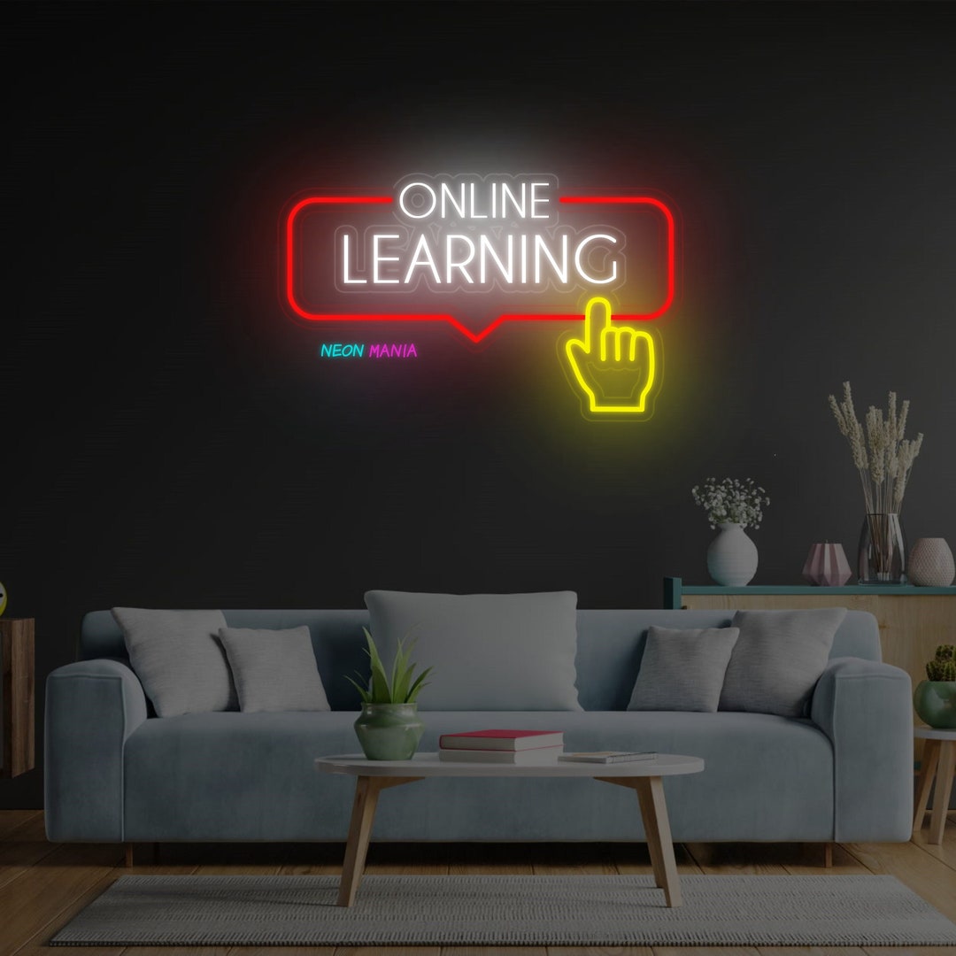 Online Learning Neon Sign: the Perfect Sign for Online Schools. Custom ...