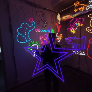 Star Neon Sign, Star Led Neon Light, Star Light Sign, Custom Western ...