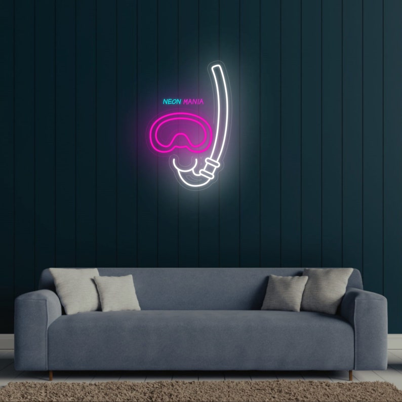 Scuba Diving Neon Sign: the Perfect Sign for Dive Shops. Scuba Mask Led ...