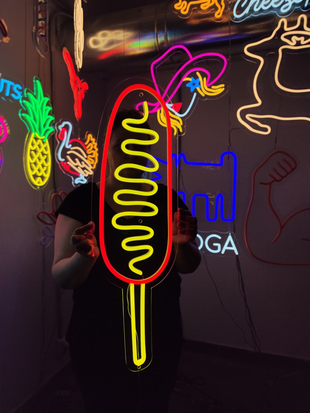 Corn Dog Neon Sign, Fast Food Led Light, Food Neon Light for Bar, Corn ...