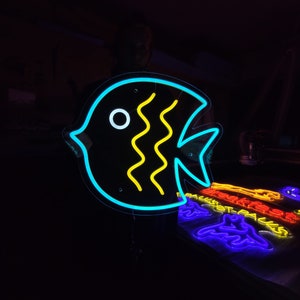 Fish Neon Sign, Tropical Fish Led Sign, Pet Shop Decor Led Light ...