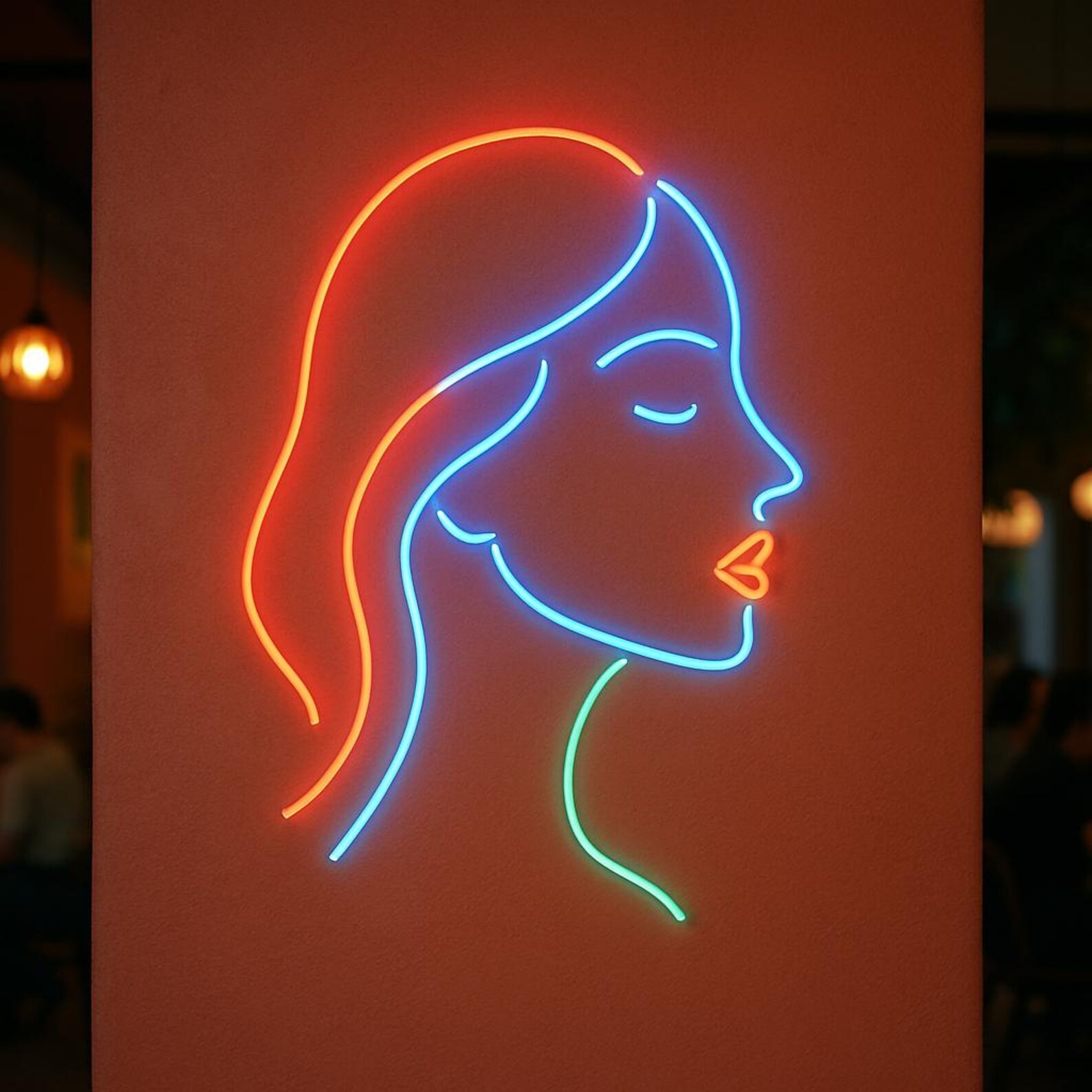 Cosmetology Salons Neon Sign. Wellness Centers Light. Girl With Flower ...
