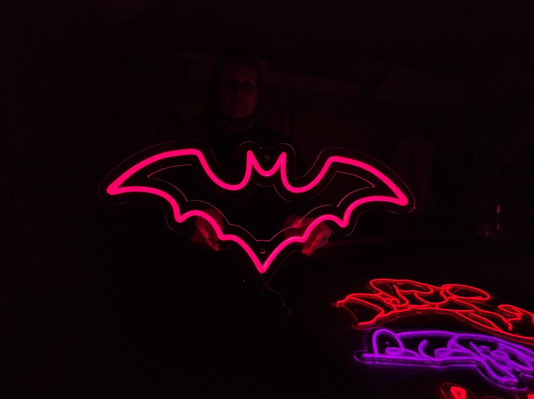Bat Neon Sign, Halloween Light Sign, Halloween Rattlemouse Led Neon ...