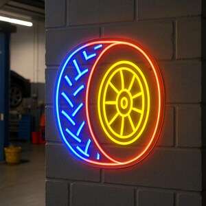 Wheel Neon Sign. LED Car Workshop Decor. Auto Mechanics Neon Decor. - Etsy