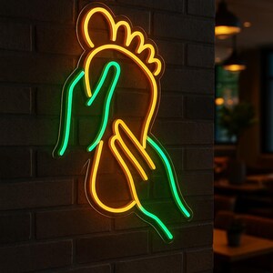 Reflexology Neon Sign. Foot Massage Therapy Led Sign. Foot Massage Neon ...