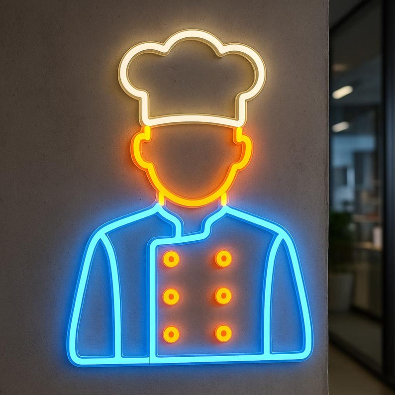 Cooking Neon Sign. Gastronomy Led Sign. Gift Idea for Chef. Profession ...