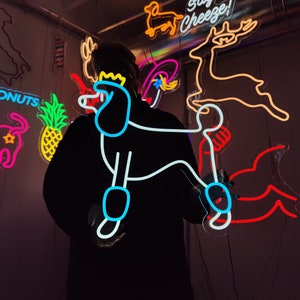 Poodle Neon Sign, Dog Led Sign, Pet Shop Decor Led Light, Custom Gift ...