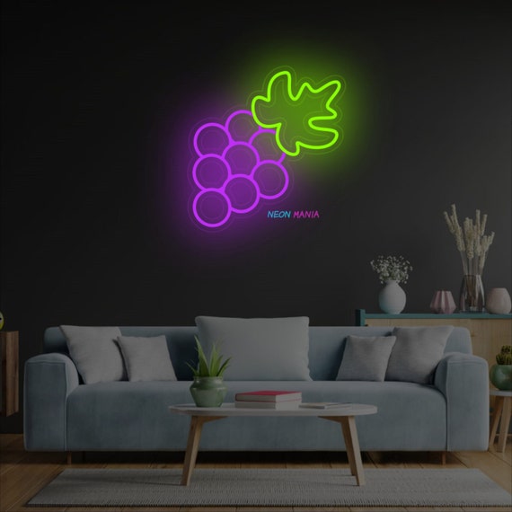Grapes Neon Sign Bunch of Grapes Led Light for Kitchen Decor - Etsy