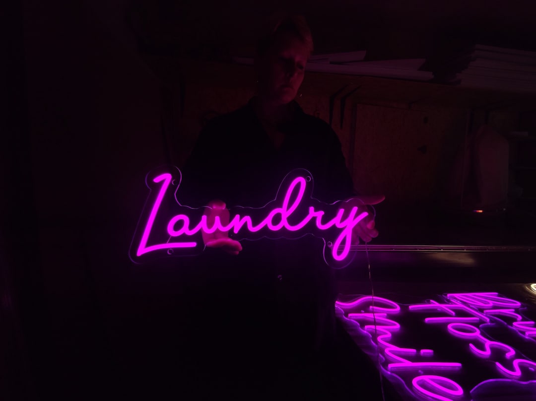 Laundry Neon Sign, Laundry Room Led Light Sign, Custom Washhouse Led ...