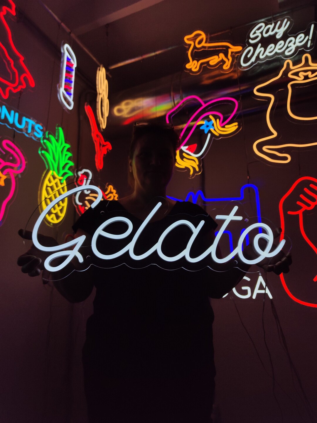 Gelato Neon Sign, Ice Cream Shop Led Neon, Italian Ice Cream Led Light ...