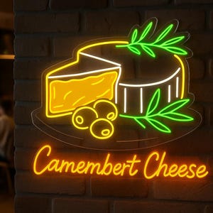 Camembert Cheese Neon Sign: Light up Your Cheese Shop. Cheese Light ...