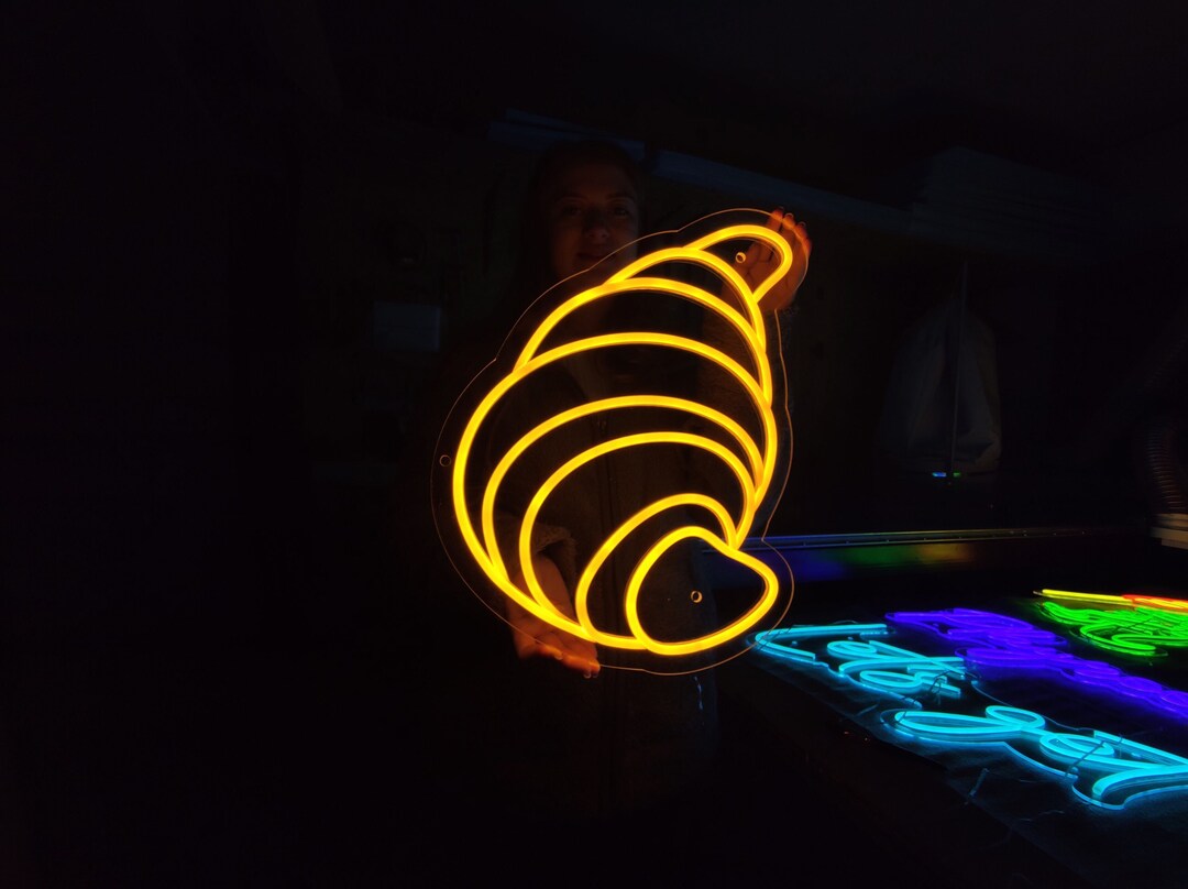 Croissant Neon Sign, Baking Neon Light, Bakery Led Light, Custom ...