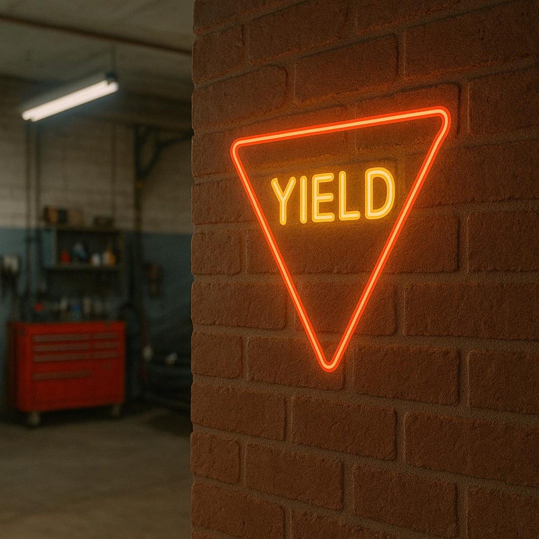 Road Signs Neon Sign. Road Work Ahead , Do Not Enter, Yield, No ...