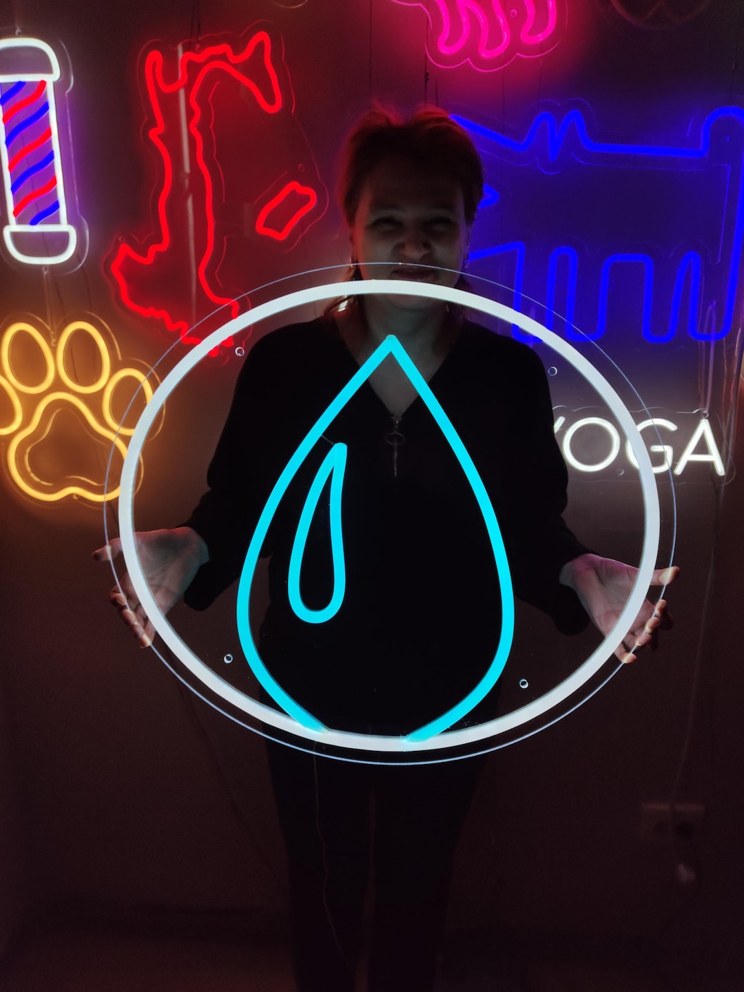 Water Element Neon Sign: Drop of Water, Neon Decor, Four Elements LED ...
