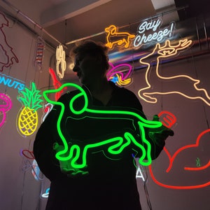 Dachshund Neon Sign, Dog LED Neon, Badger Dog Lights, Animals Led Sign ...