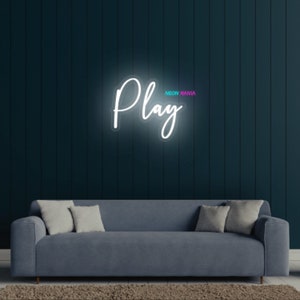 Play Neon Sign, Play Led Light, Custom Kids Room Decor Light, Man Cave ...