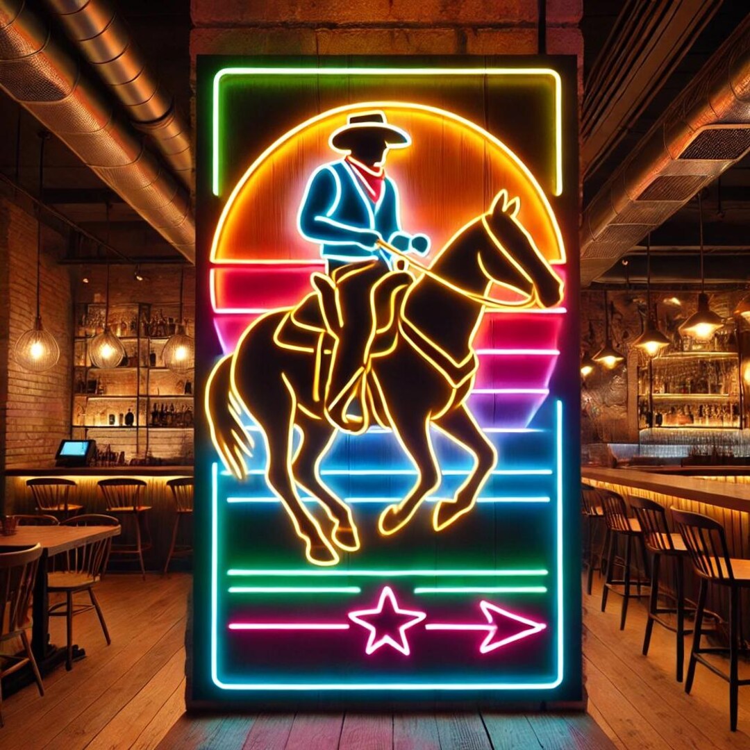 Custom Cowboy Neon Sign. Cowgirl LED Sign. Cowboy Party Light Sign ...
