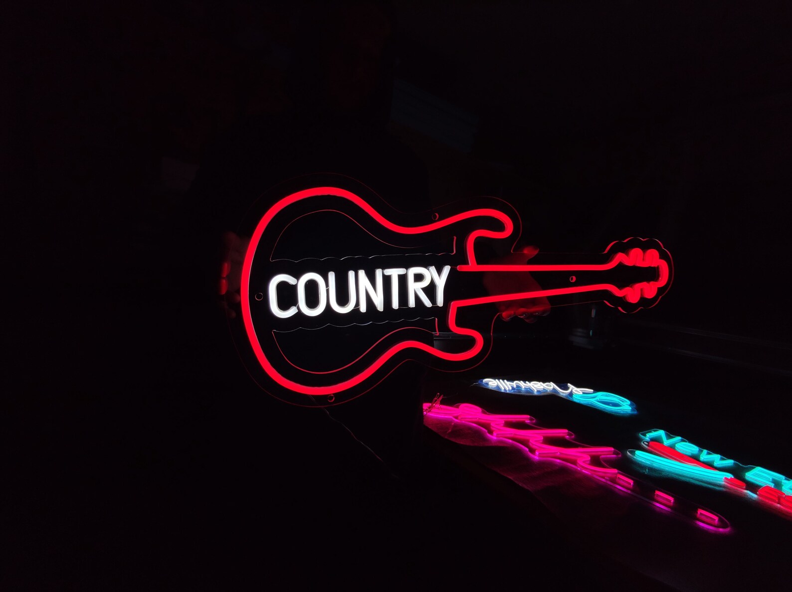 Country Neon Sign, the Guitar Led Sign, Western Decor Sign, Custom Bar ...