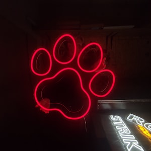Paw Neon Sign, Dogs Paw Neon Light, Custom Cats Paw Led Sign, Pet Led ...