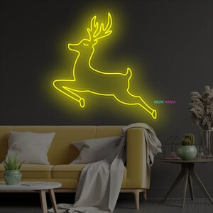 Deer Neon Sign, Santa Reindeer Neon Light for Your Home Decor, Custom ...