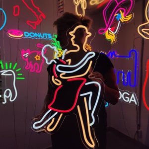 Dancers Neon Sign, Ballroom Dancing Neon Light, Dance Studio Led Light ...