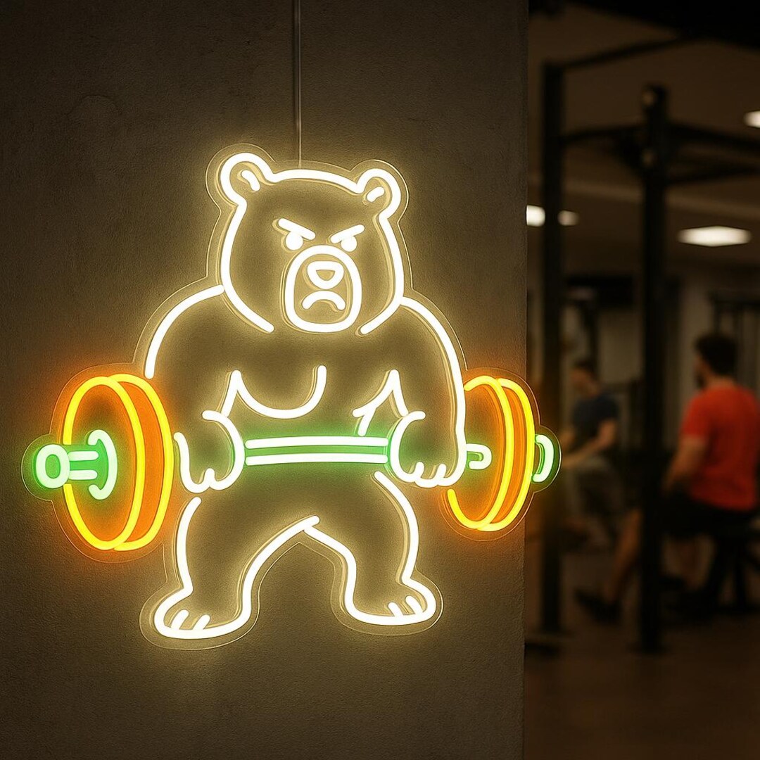 Animal in Gym Neon Sign. Gym LED Decor. Fitness Light Sign. Sport Club ...