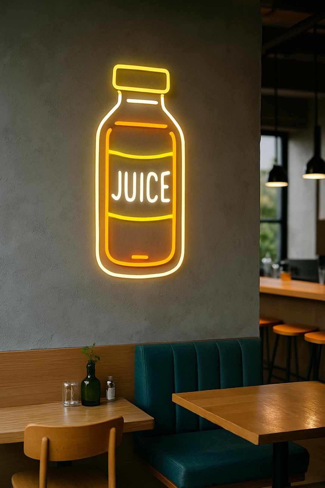 Juice Bar Neon Sign. Glass of Juice, Orange Juice, Carrot Juice ...