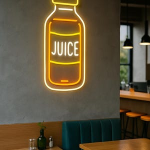 Juice Bar Neon Sign. Glass of Juice, Orange Juice, Carrot Juice ...