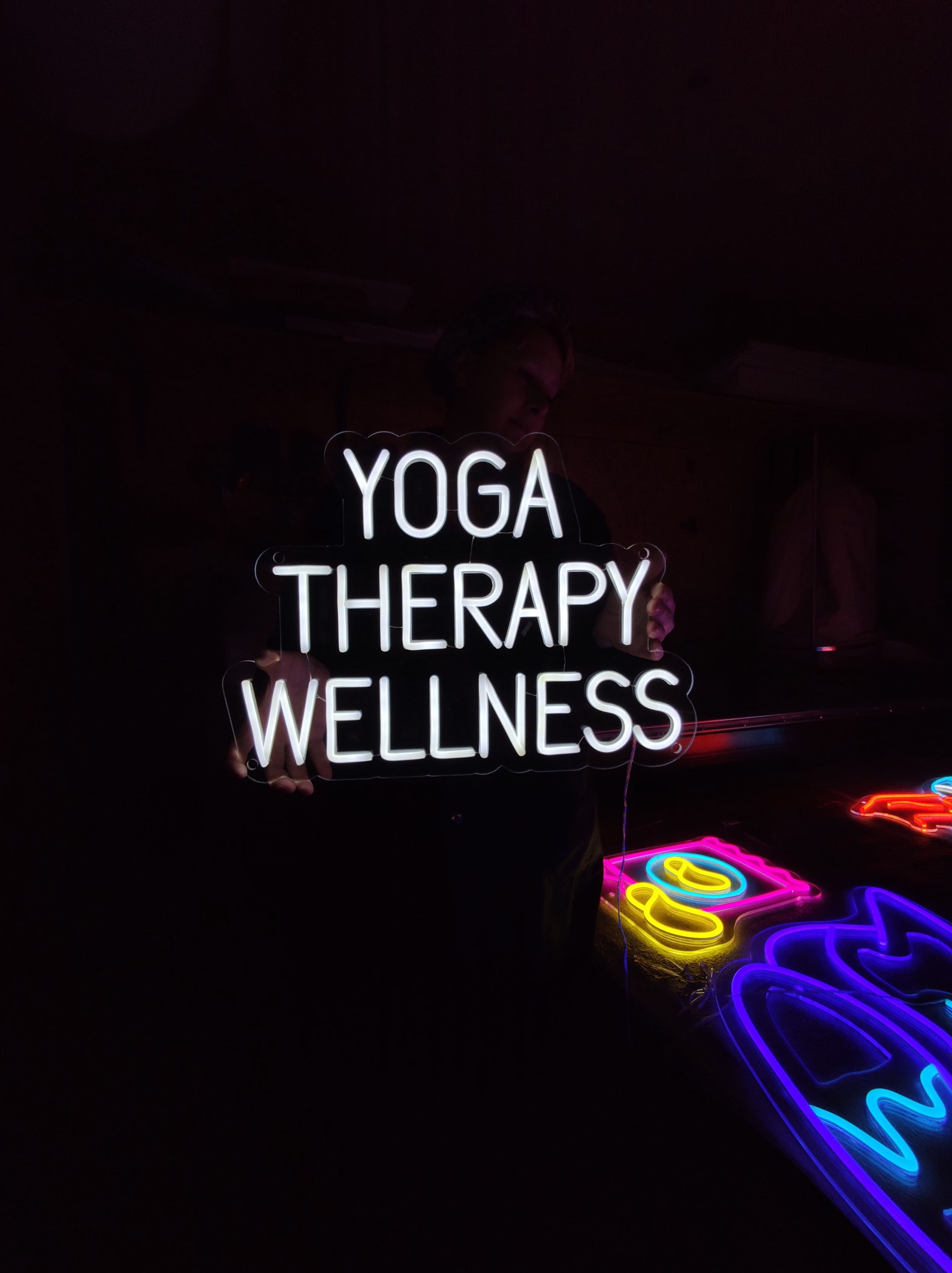 Yoga Therapy Wellness Neon Sign, Yoga Led Decor, Custom Yoga Therapy ...
