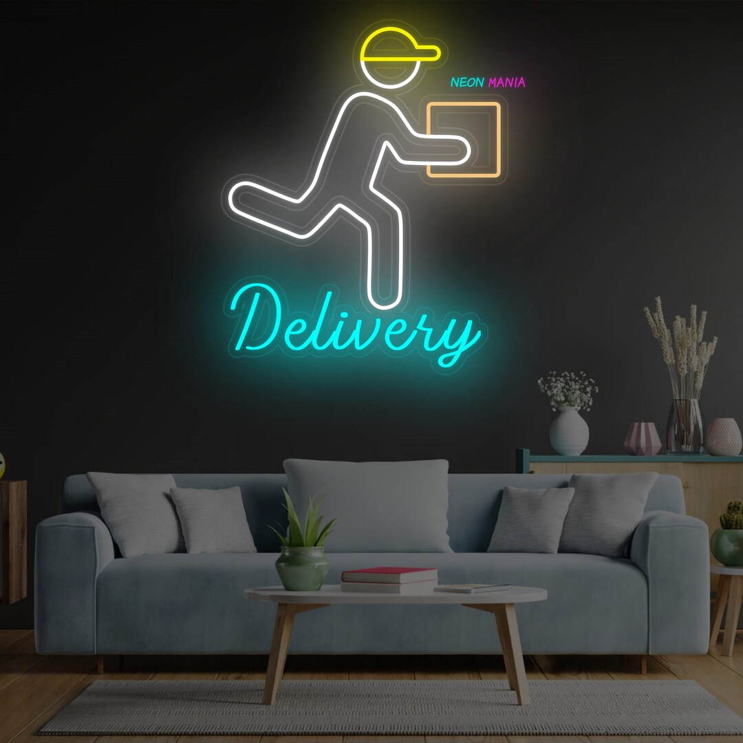 Delivery Neon Sign: Light up Your Delivery Service. Food Delivery Light ...
