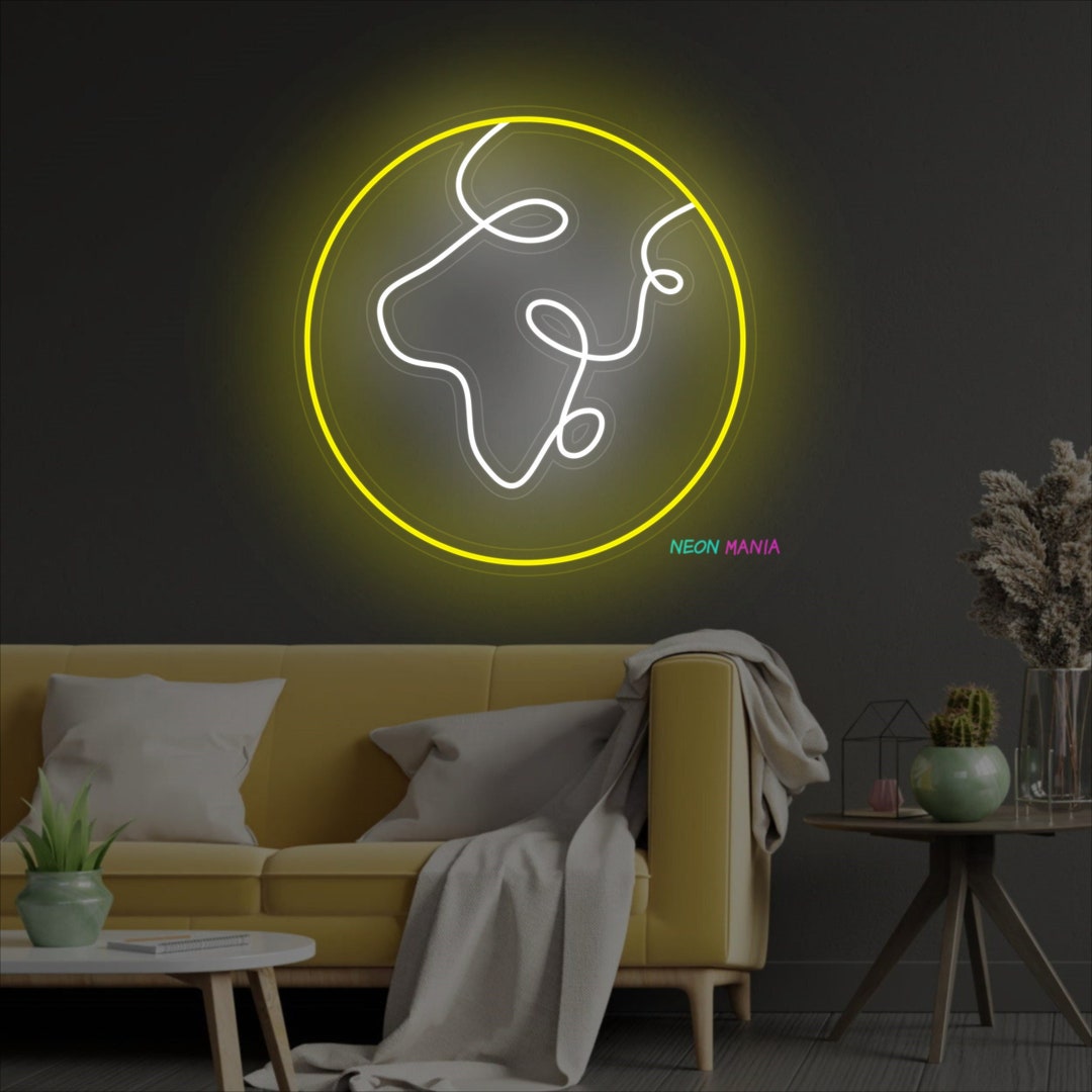 Earth Neon Sign Planet Earth Neon Light Ecology Led Light - Etsy