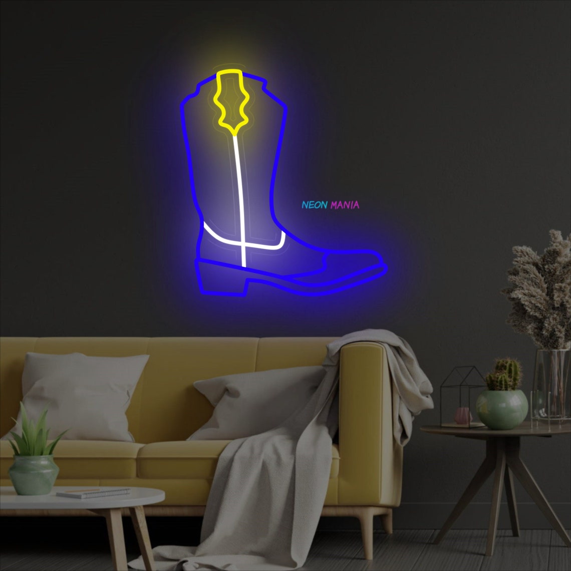 Cowboy Boot Neon Sign Cowboy Shoe Led Sign Western Neon - Etsy