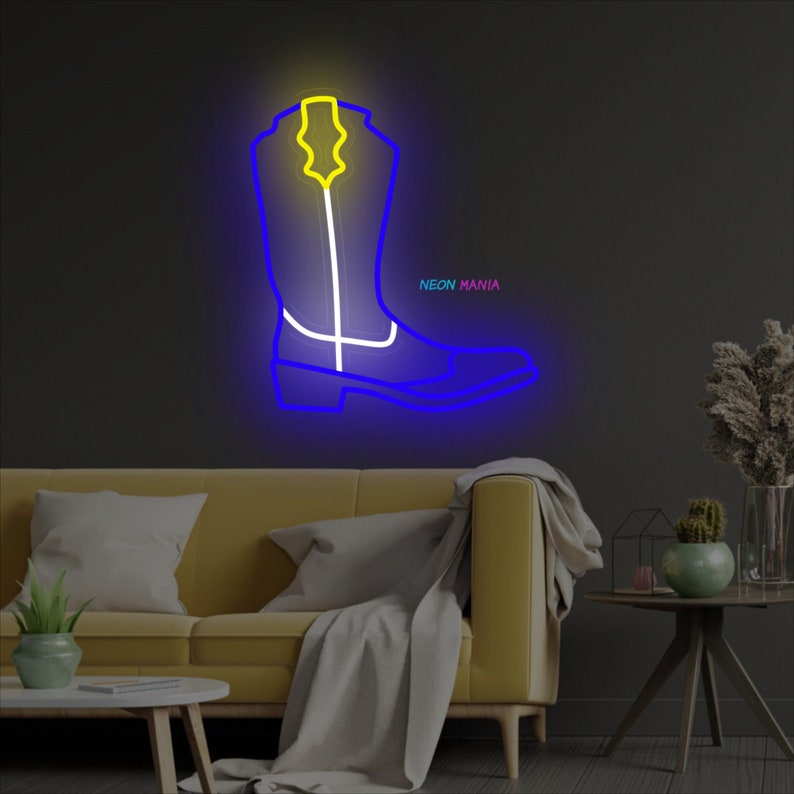 Cowboy Boot Neon Sign Cowboy Shoe Led Sign Western Neon - Etsy