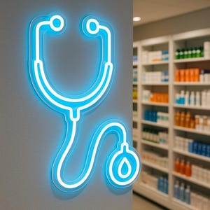 Stethoscope Neon Sign. LED Hospital Decor. Medical Neon Decor ...