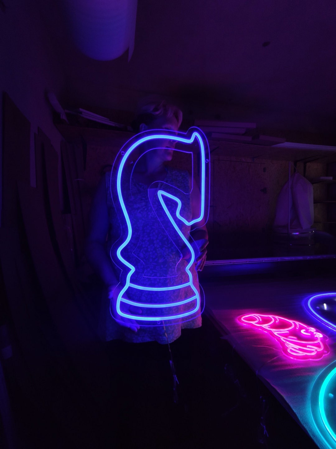 Chess Knight Neon Sign, Chess Club Led Light Sign, Custom Chess Pieces ...