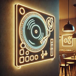 Custom Music Neon Sign. Music Festivals Wall Decor. Dj-consoles, Vinyls ...