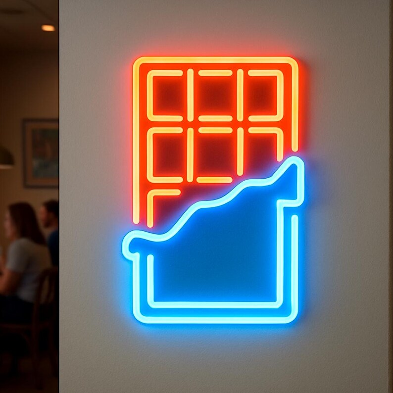 Chocolate Neon Sign. Chocolate Workshop Light. Coffee Shop Led Sign ...
