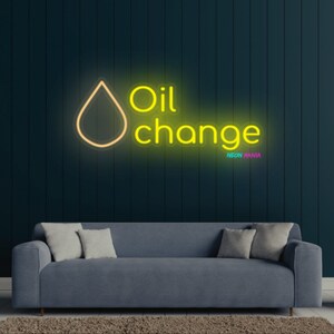 Oil Change Neon Sign, Car Service Led Light, Sign for Garage Led Sign ...