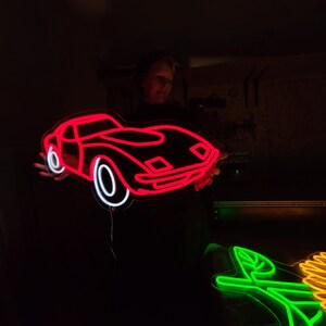 Car Neon Sign, Retro Car Led Light Sign, Custom Vintage Neon Light up ...