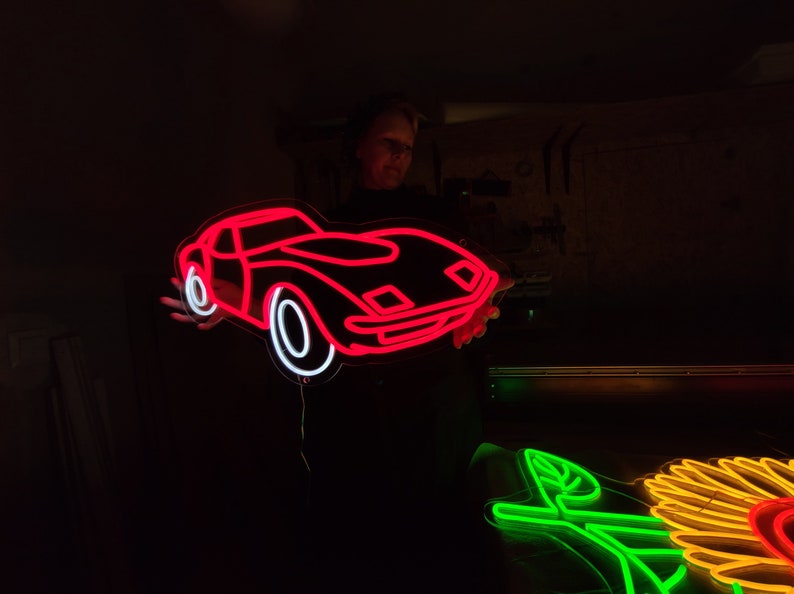 Car Neon Sign, Retro Car Led Light Sign, Custom Vintage Neon Light up ...
